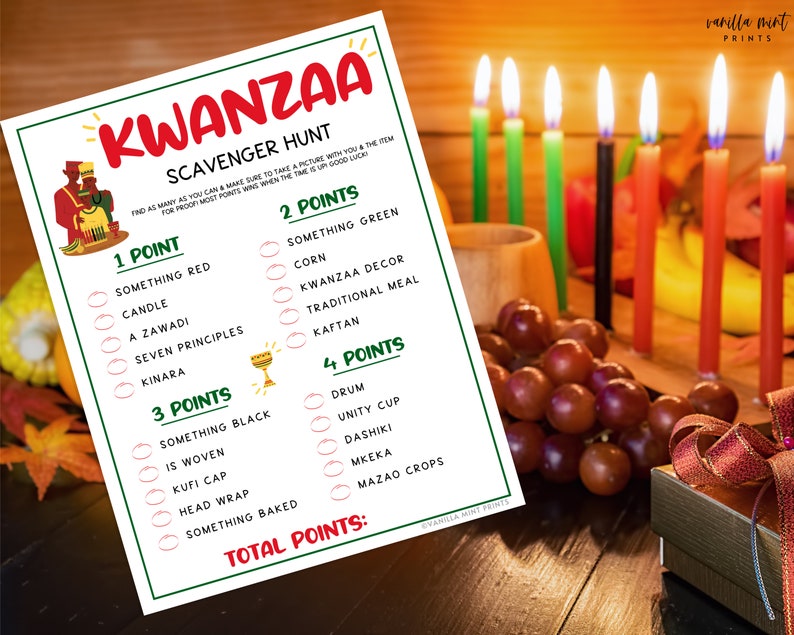 Kwanzaa Scavenger Hunt | Printable Kwanzaa Party Games | Fun Activities ...