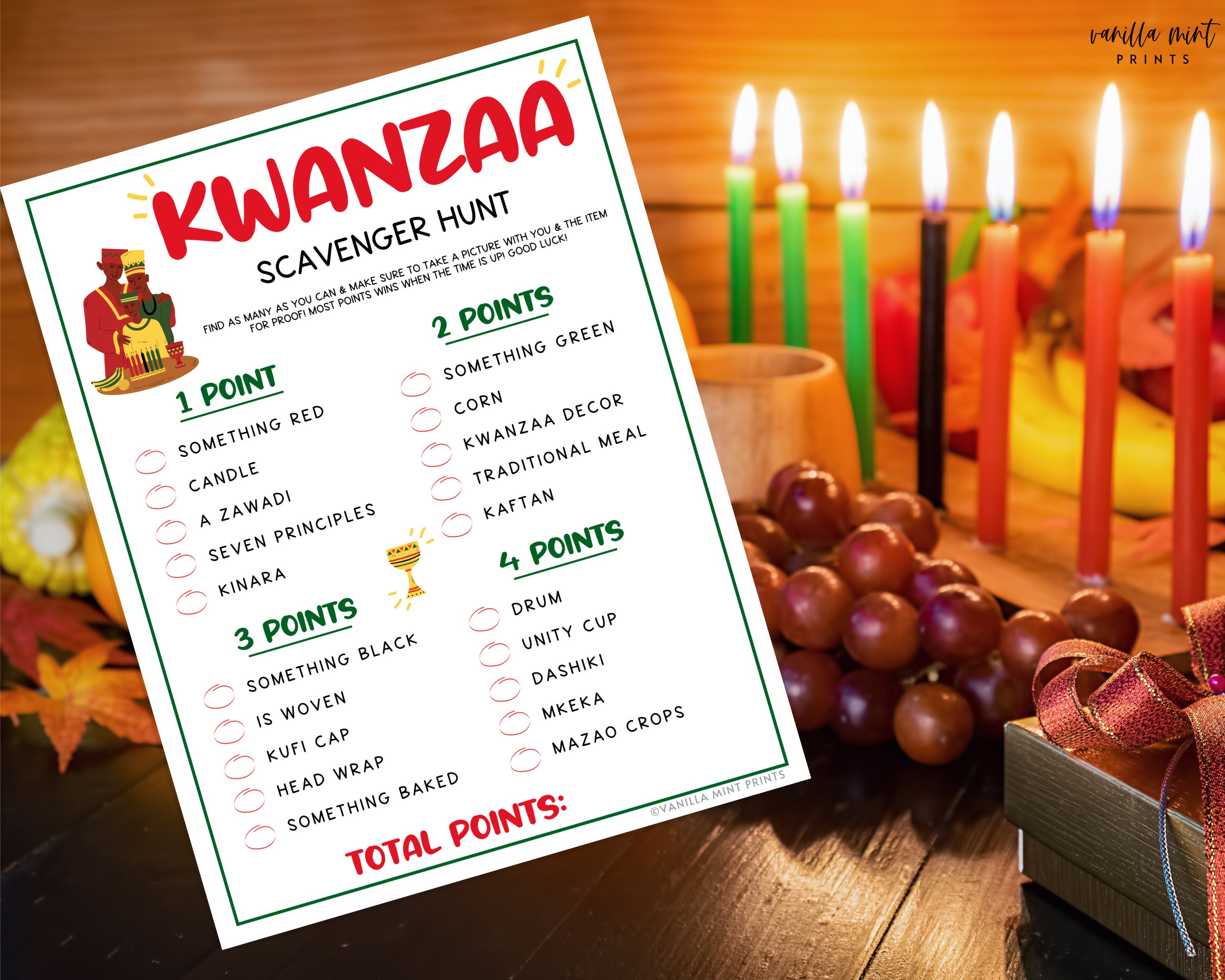 Kwanzaa Scavenger Hunt Printable Kwanzaa Party Games Fun - Etsy