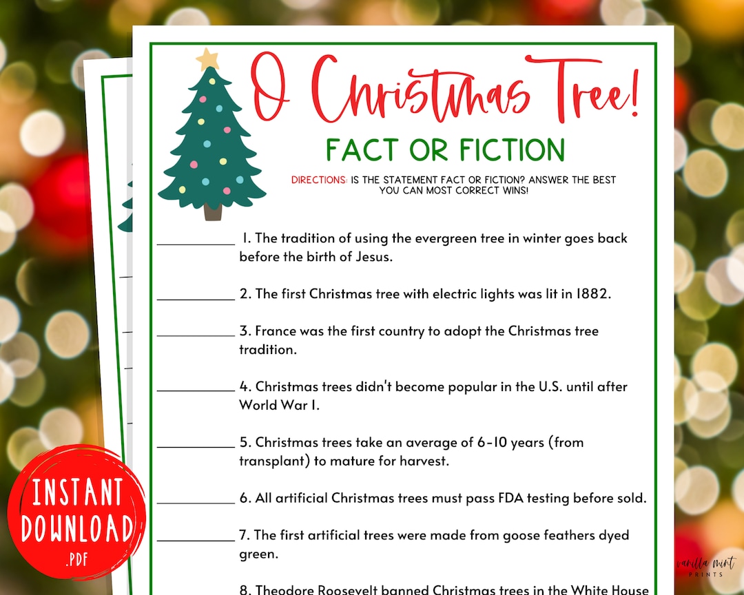 O Christmas Tree Trivia Game | Fact or Fiction | True or False ...