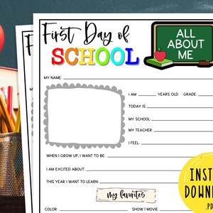 Back to School Questionnaire First Day of School All About - Etsy