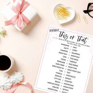 Adult Birthday Party Games | Birthday This or That Party Game | Fun ...