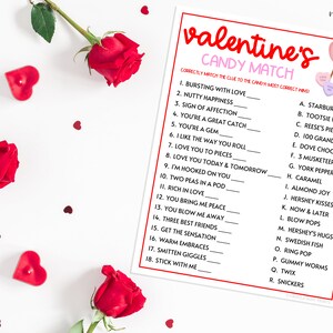 Valentine's Day Candy Match Game | Fun Valentine's Day Printable Games ...