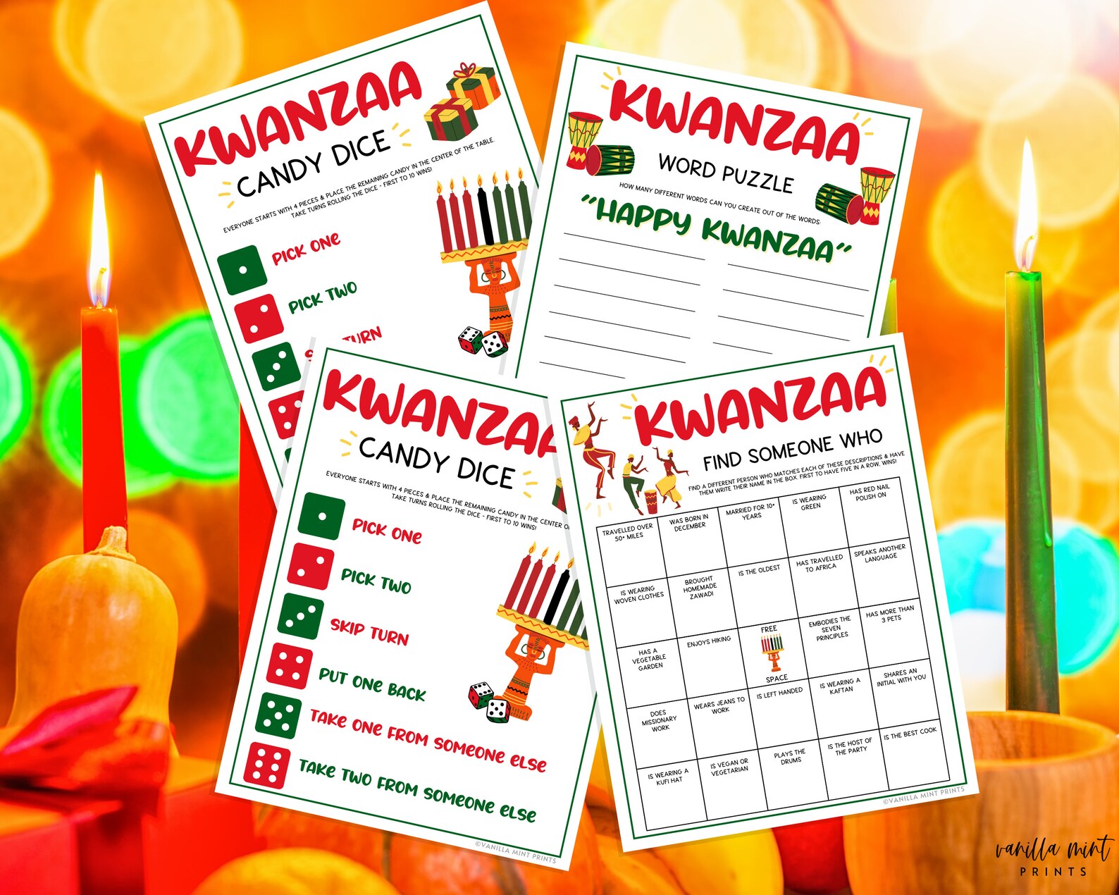 Kwanzaa 10 Game BUNDLE Printable Kwanzaa Party Games Fun - Etsy