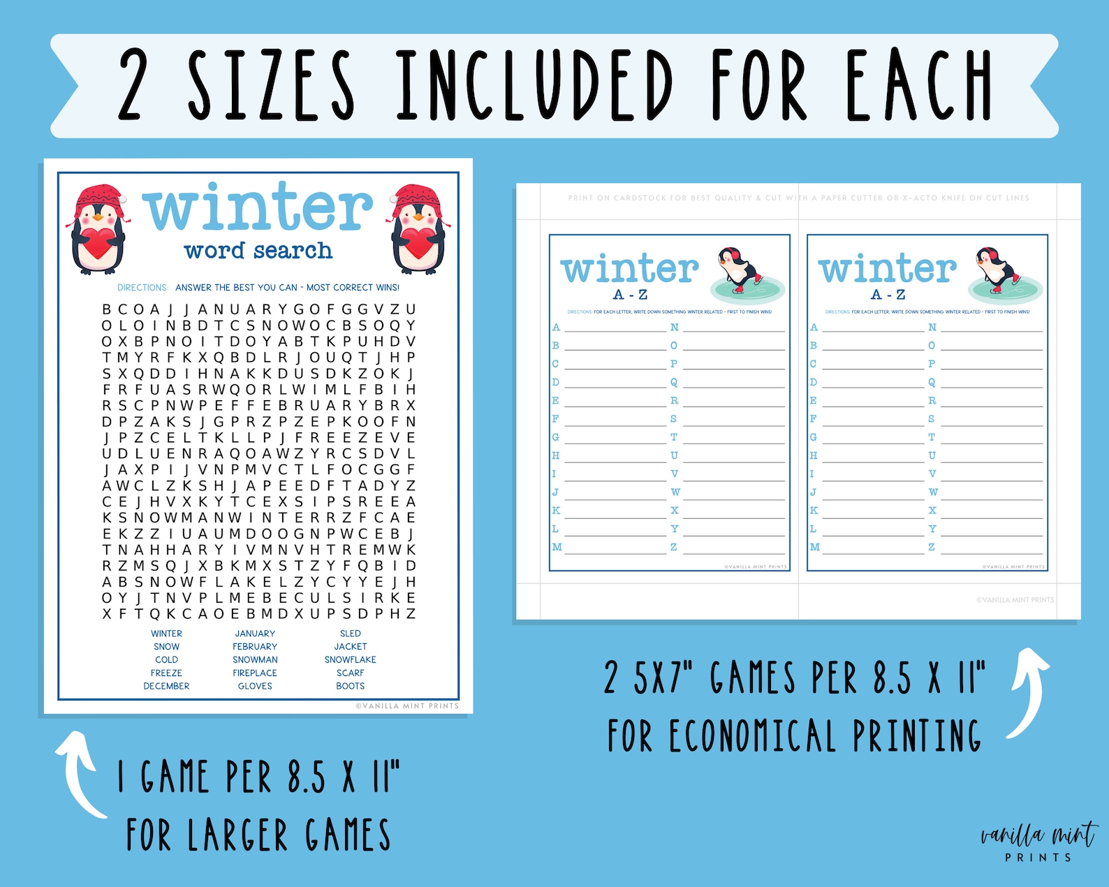 10 Winter Games BUNDLE Printable Winter Games PACK - Etsy