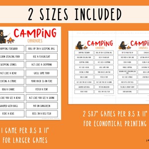 Camping Charades | 33 Charade Ideas Printable Campground Party Games ...