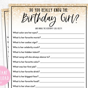 Adult Birthday Party Games | Do You Really Know the Birthday Girl ...