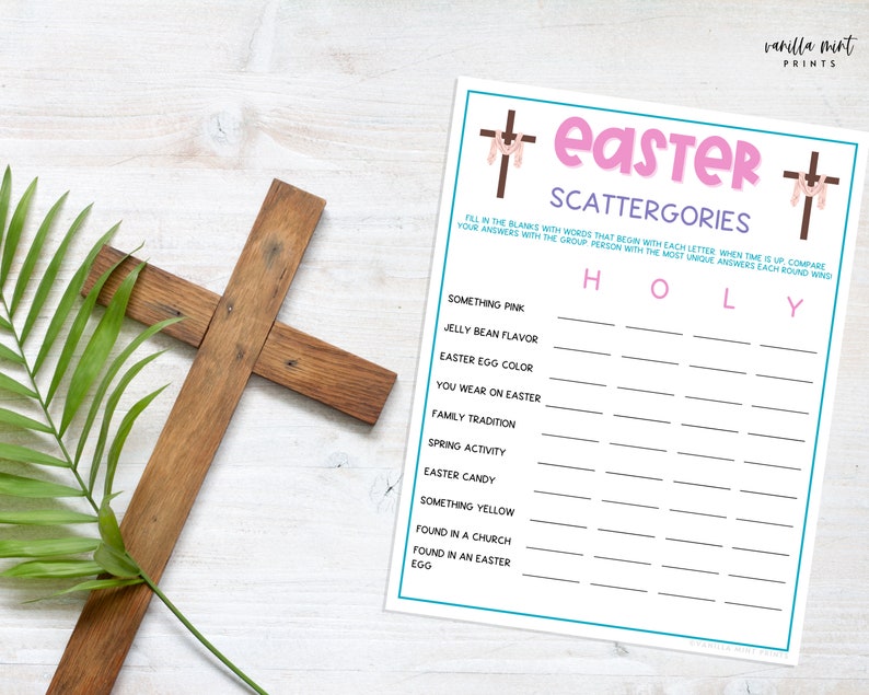Easter Scattergories Game Printable Easter Games Party | Etsy