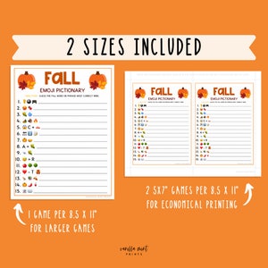 Fall Emoji Pictionary Game | Printable Autumn Games | Fall Time ...