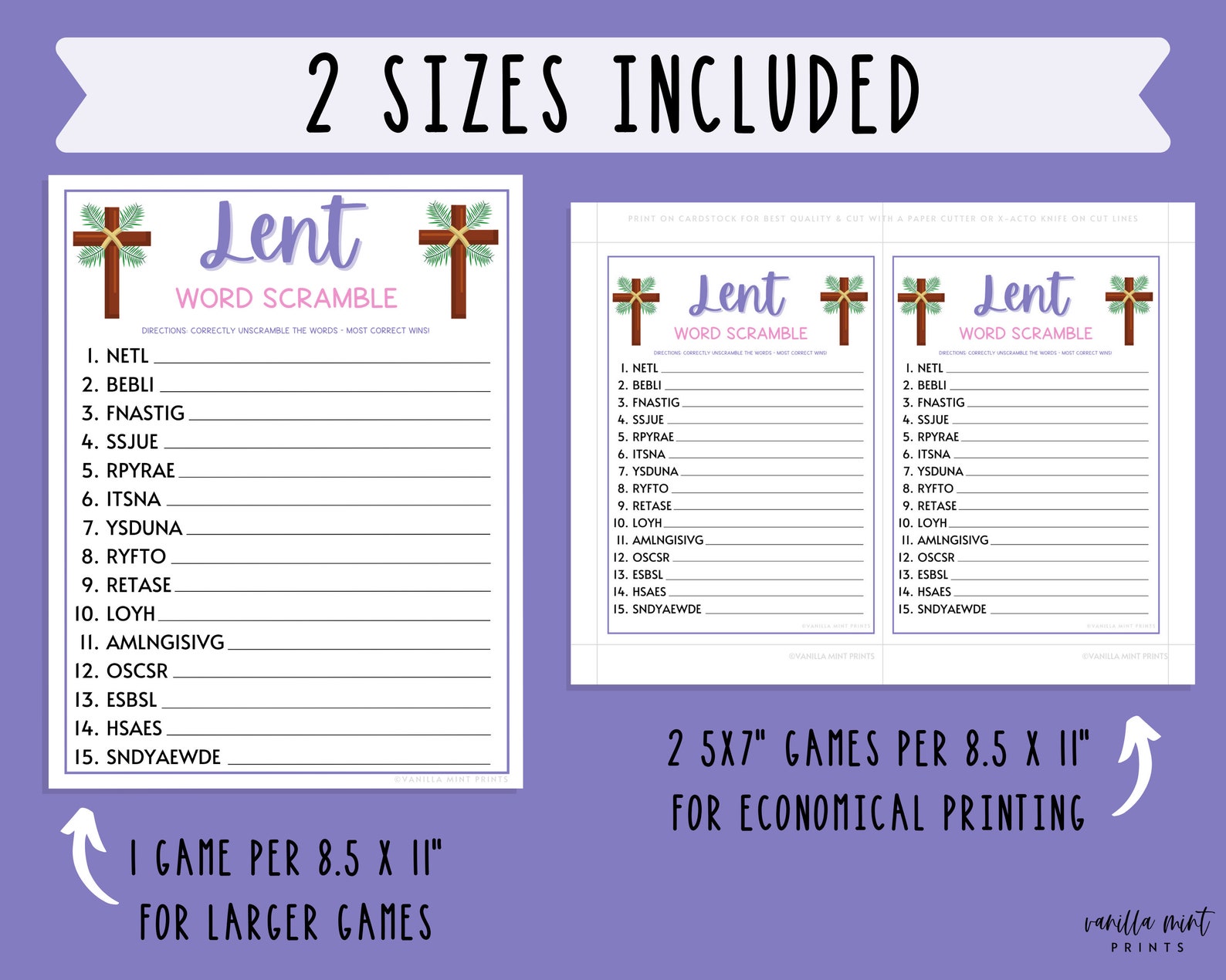 Lent Word Scramble Game | Printable Party Games | Easter Activities for ...