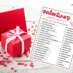 Valentine's Day Candy Match Game | Fun Valentine's Day Printable Games ...