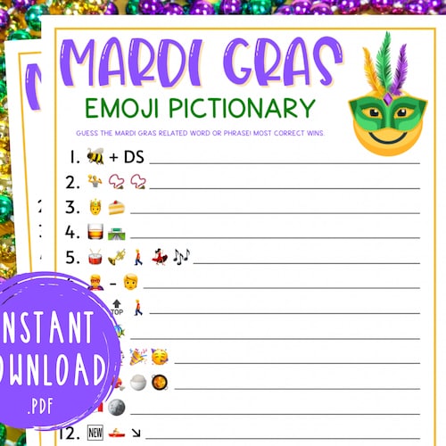 Mardi Gras Word Scramble Game Fat Tuesday Party Games - Etsy