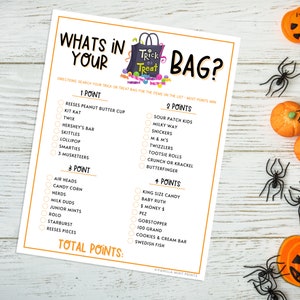 Halloween Whats in Your Trick or Treat Bag Game Halloween | Etsy