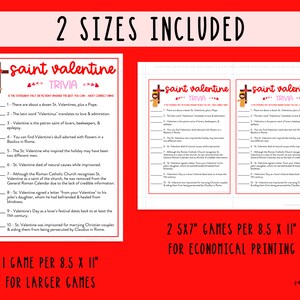 Valentine's Day Saint Valentine Trivia Game | Valentine Printable Games ...