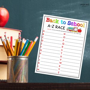 Back to School Game | A - Z Race | First Day of School Activities ...