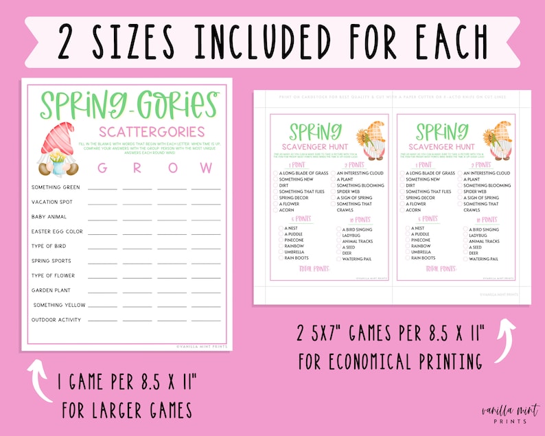 Spring 10 Game BUNDLE Fun Printable Springtime Trivia and | Etsy