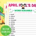 April Fool's Day Word Scramble Game April Fools Party Games Printable ...