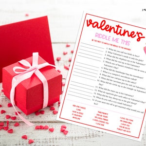 Valentine's Day Riddle Me This Game | Valentine Printable Games | Fun ...