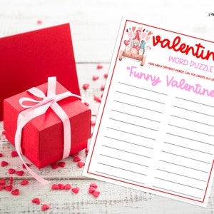 Valentine's Day Word Puzzle Game | Fun Valentine's Day Printable Party ...