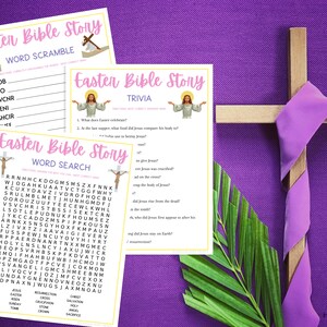 Easter Bible Story 3 Game BUNDLE | Three Printable Easter Games | Party ...
