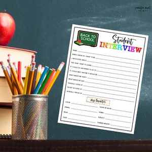 Back to School Student Interview | First Day of School All About Me ...