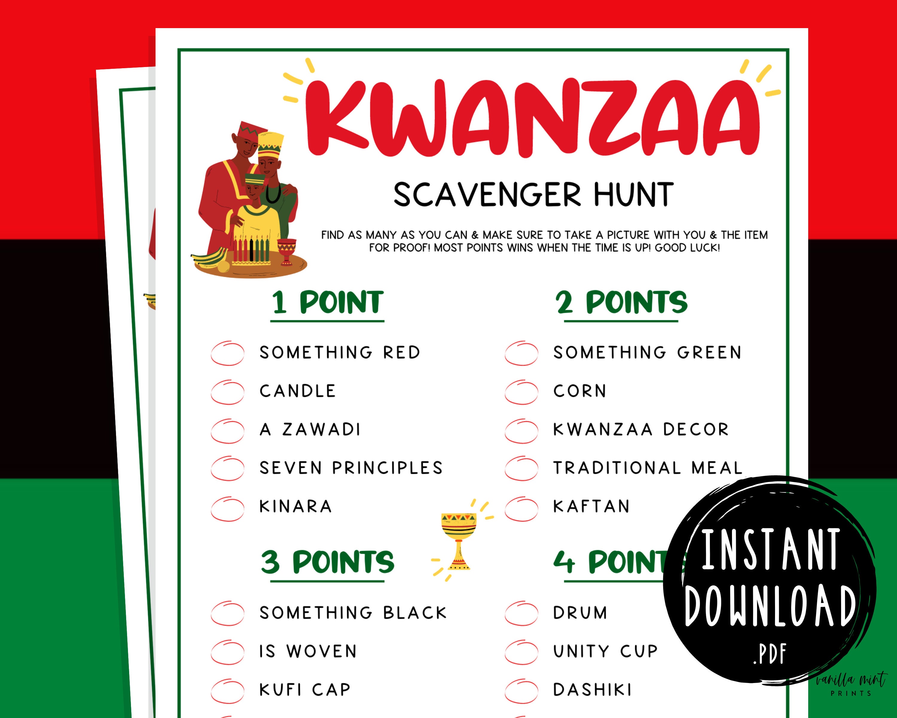 Kwanzaa Scavenger Hunt | Printable Kwanzaa Party Games | Fun Activities ...