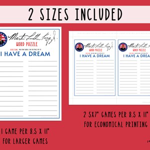 Martin Luther King Jr Word Puzzle Game | MLK Jr Day Printable Games | I ...