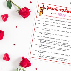 Valentine's Day Saint Valentine Trivia Game | Valentine Printable Games ...