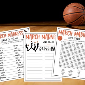March Madness 10 Game Bundle | Ten Printable March Madness Party Games ...