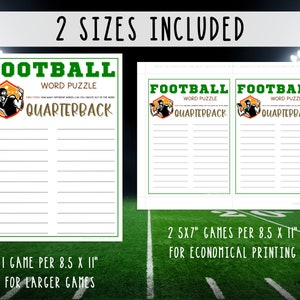 Football Word Puzzle Game | Super Bowl Party Games | Printable Super ...