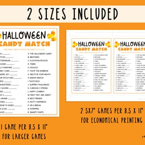 Halloween Candy Match Party Game Halloween Games for Kids & - Etsy