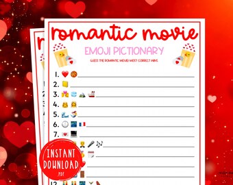 Valentine's Romantic Movie Emoji Pictionary Game | Fun Valentine's Day ...