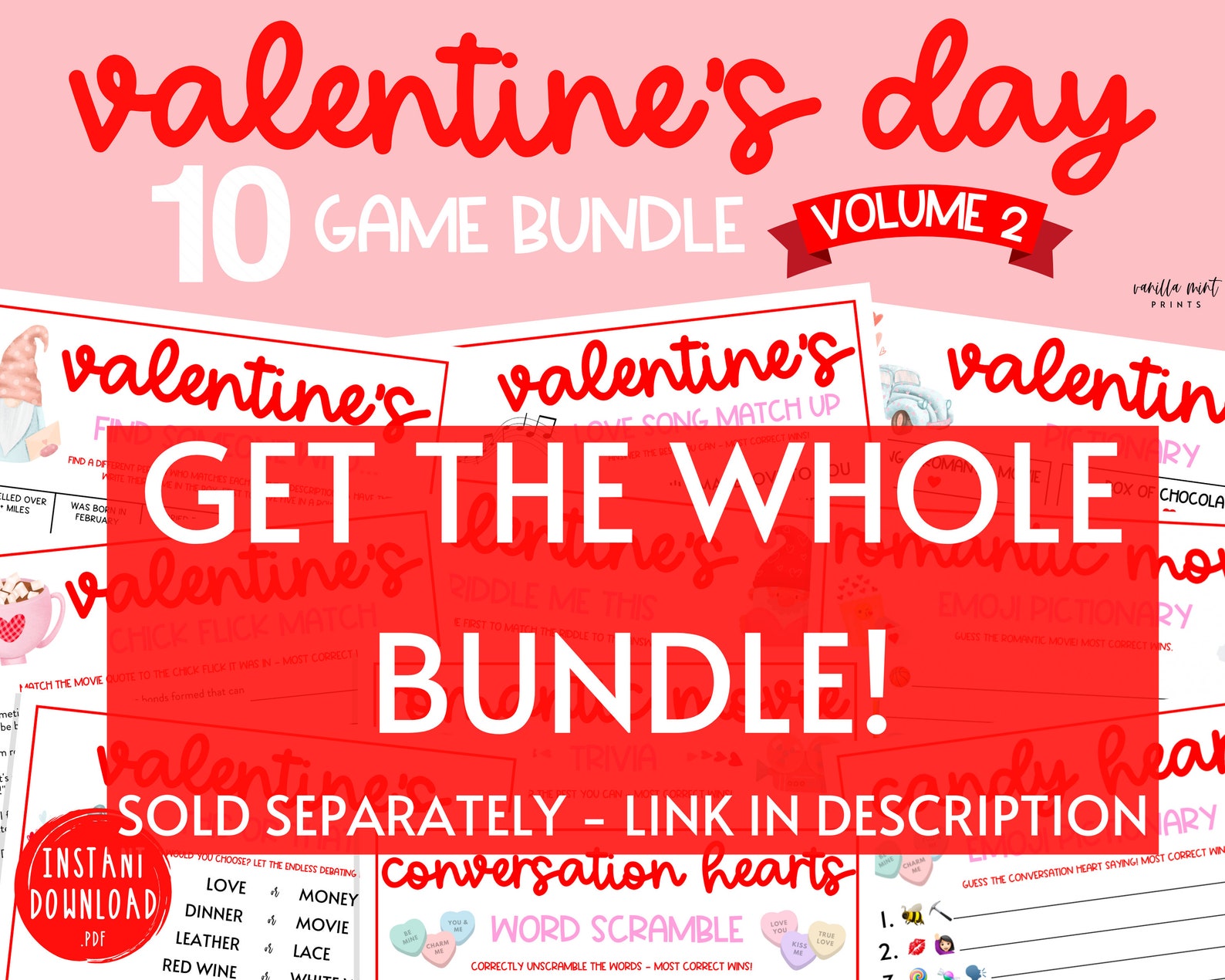 Valentine's Day Scavenger Hunt Game Valentine Printable - Etsy