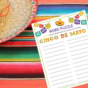 Cinco De Mayo Word Puzzle Game | Word Game | Mexican Party Games | Fun ...