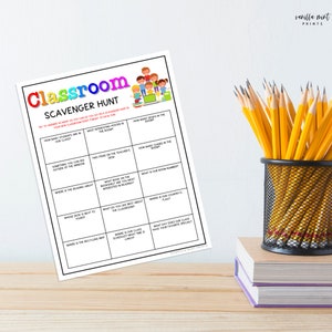 Back to School Classroom Scavenger Hunt | First Day of School Get to ...