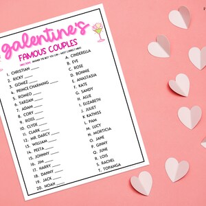 Galentine's Day Famous Couples Match Game | Fun Party Games | Girls ...