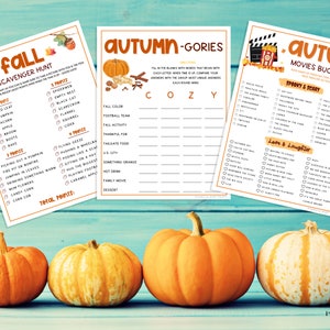 Fall 10 Game BUNDLE Printable Autumn Game Bundle Fall Time - Etsy