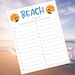 Beach A-Z Word Race Game Printable Summertime Games Fun Beach Vacation ...