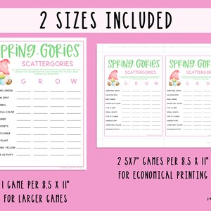 Spring Scattergories | Spring-gories | Printable Springtime Games ...