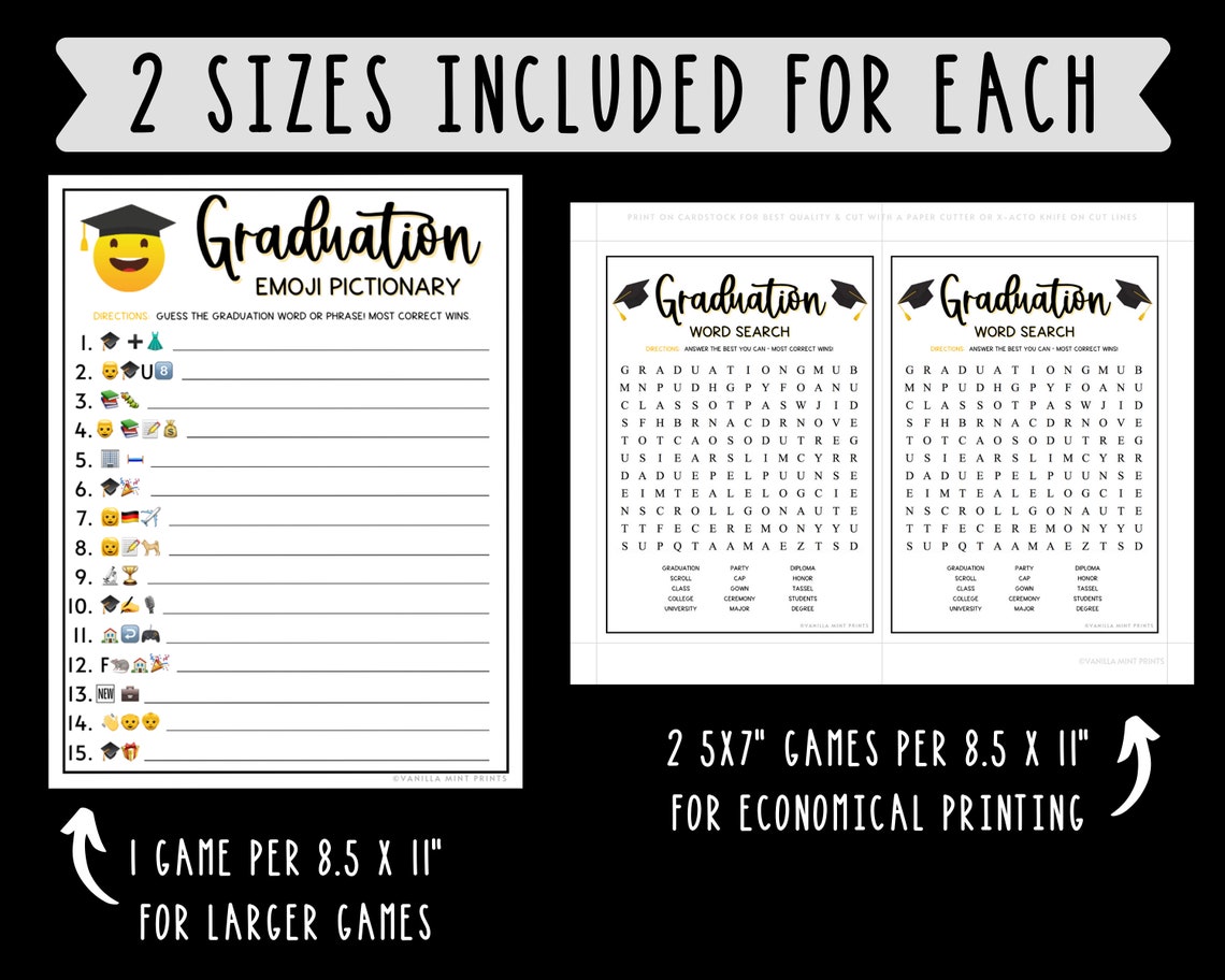 Graduation Games 10 Game BUNDLE Fun Graduation Party Games - Etsy