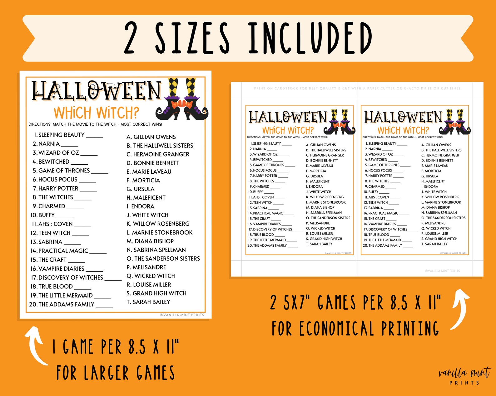 Halloween Witch Matching Game Which Witch Halloween - Etsy