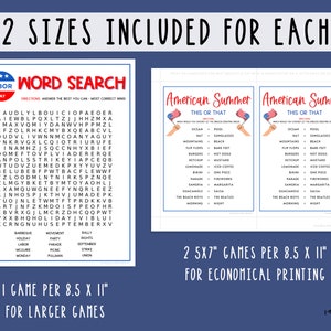 Labor Day Party Game BUNDLE 8 Labor Day Printable Games Fun Labor Day ...