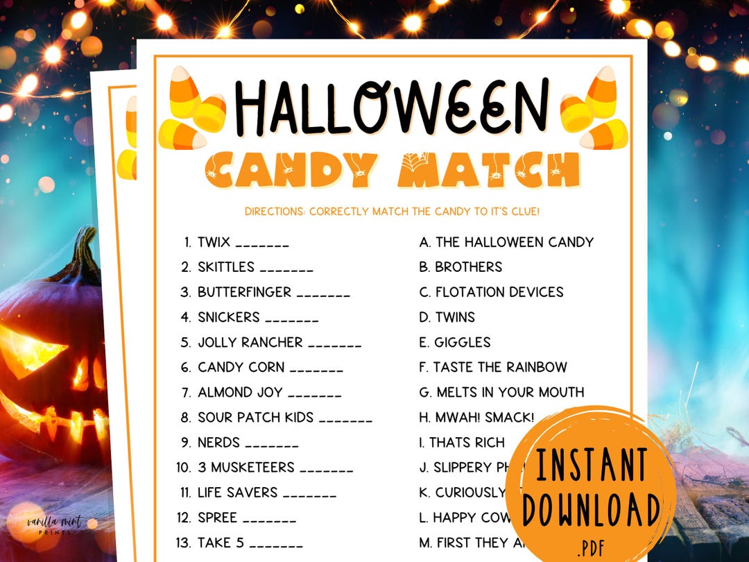 Halloween Candy Match Party Game | Halloween Games for Kids & Adults ...