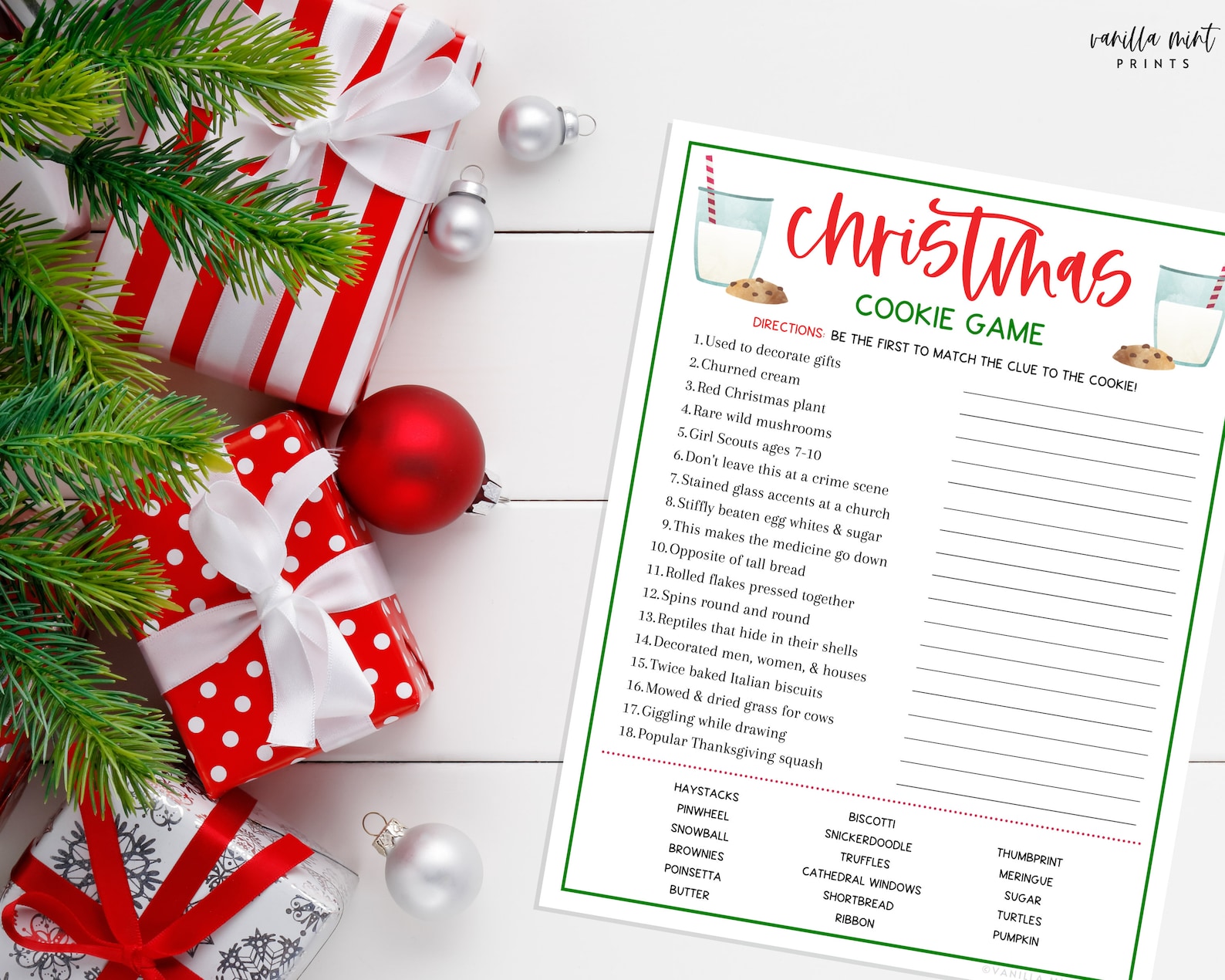 Christmas Cookie Game Game Christmas Trivia Printable Games - Etsy