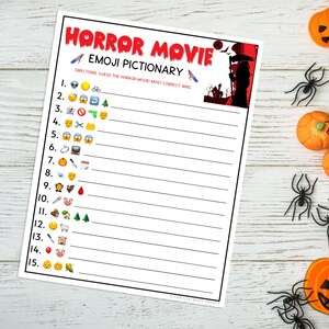 Halloween Horror Movie Emoji Pictionary Party Game | Halloween Scary ...