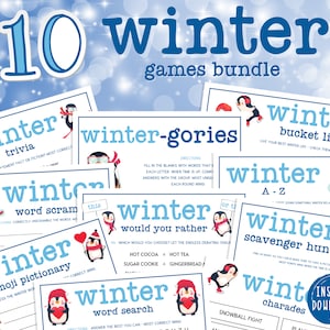 10 Winter Games BUNDLE | Printable Winter Games PACK | Wintertime ...