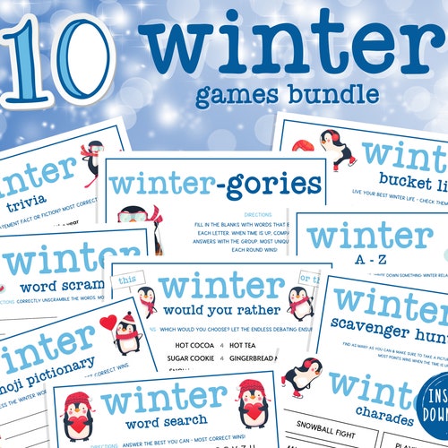 10 Winter Games BUNDLE Printable Winter Games PACK - Etsy