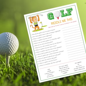 Golf Riddle Me This Game | Printable Golf Team Party Game | Masters ...
