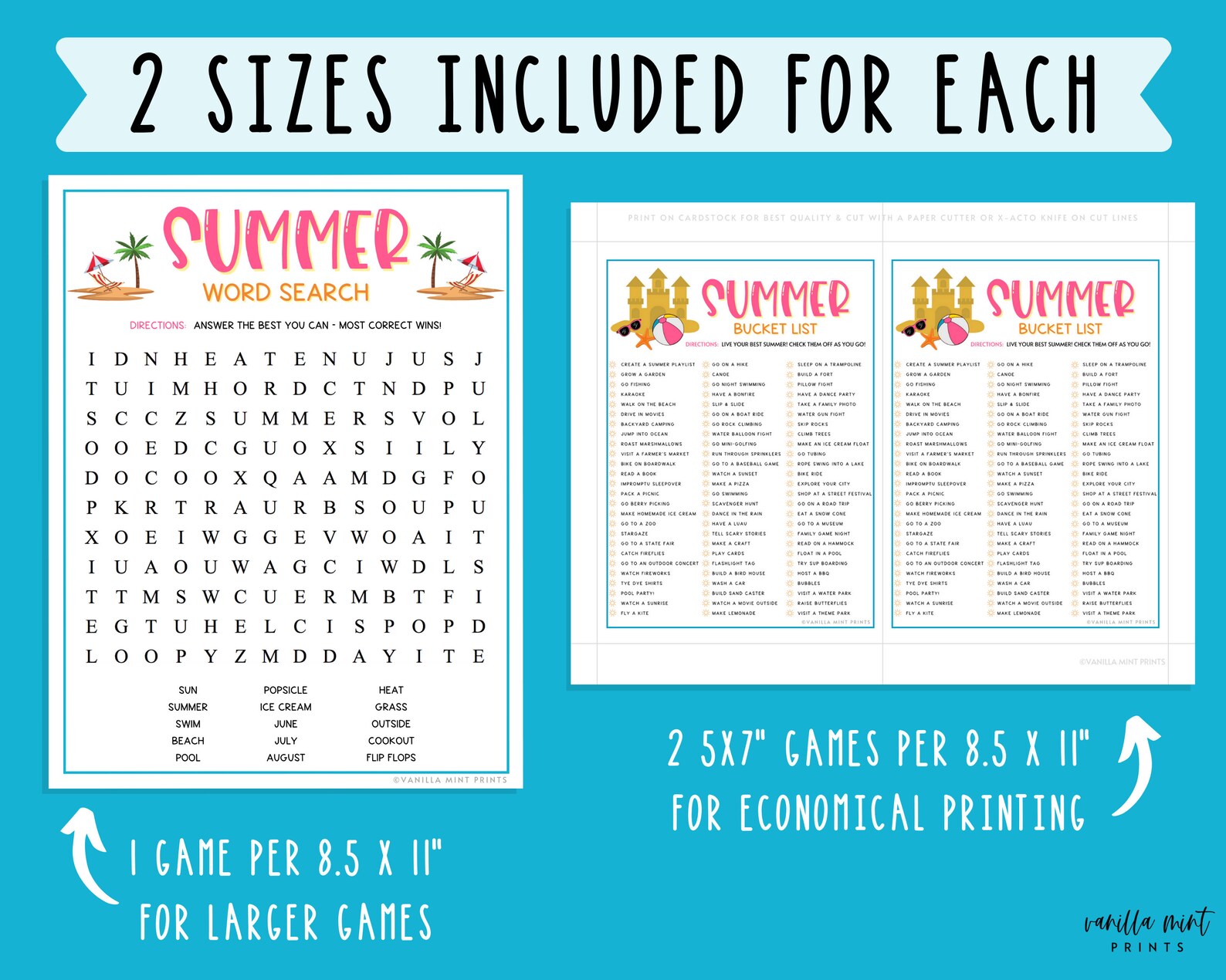 Summer 10 Game BUNDLE Printable Summertime Games Party | Etsy
