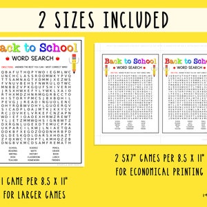 Back to School Game Word Search First Day of School | Etsy