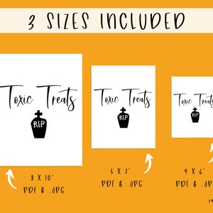 Halloween Party Signs | Toxic Treats | Halloween Party Decor ...